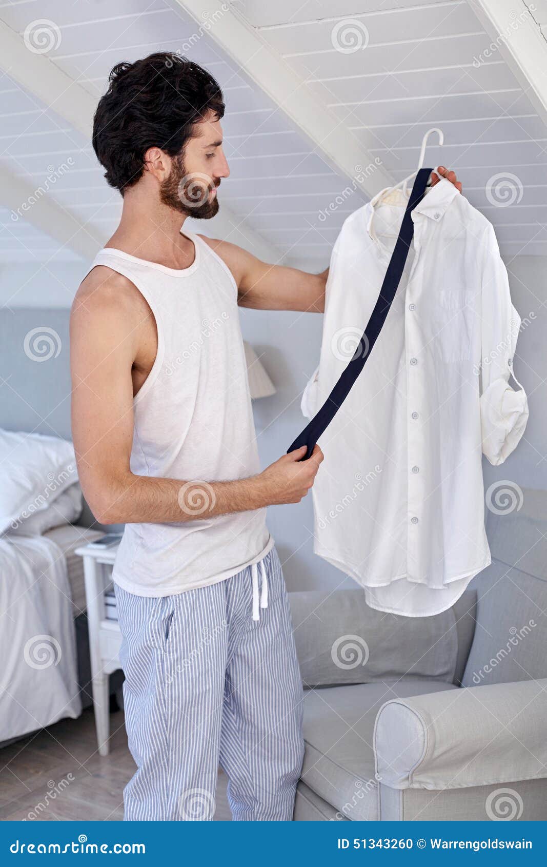 Man getting ready for work stock photo. Image of beard - 51343260