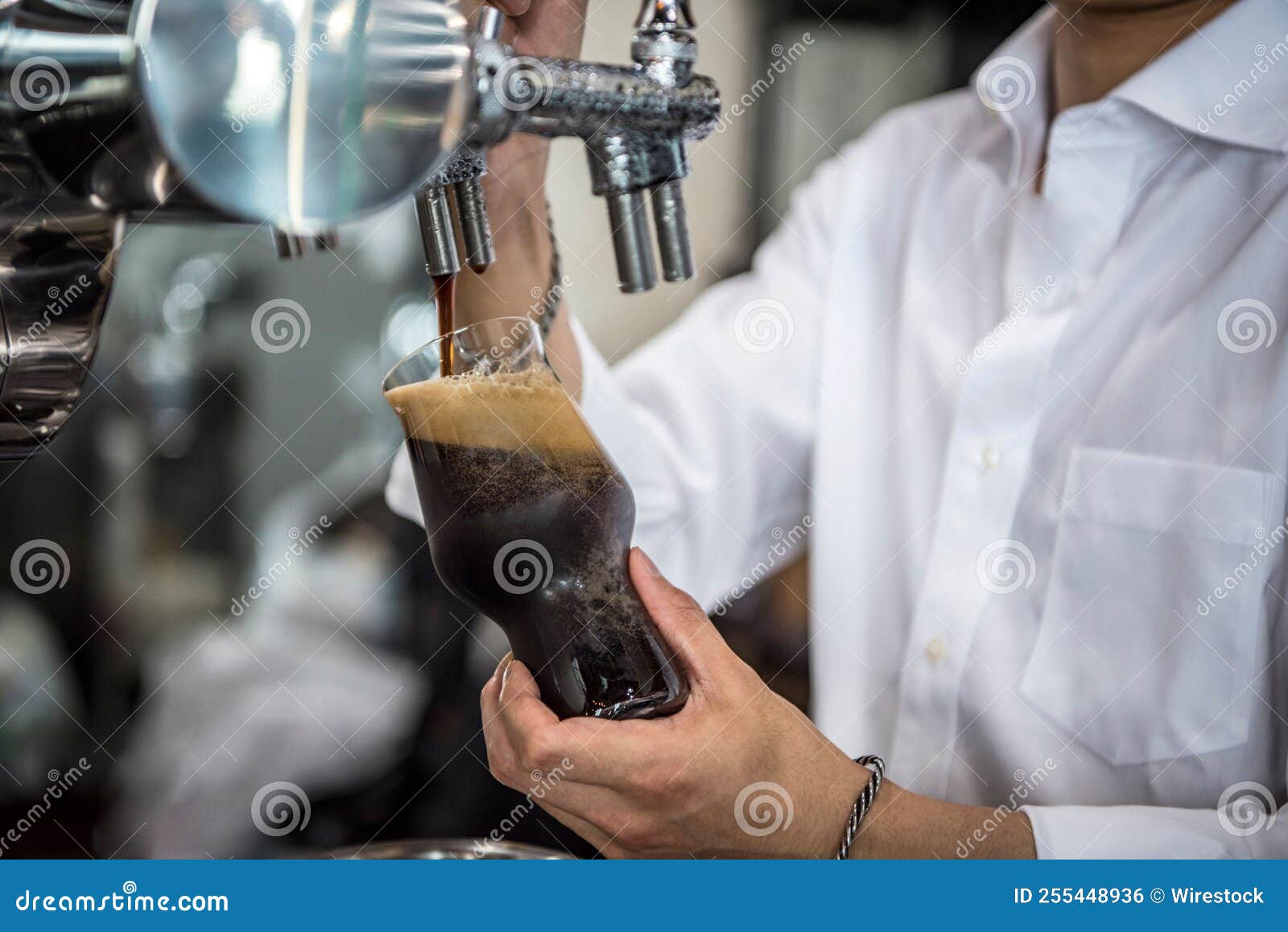 Man Getting a Soda on a Glass Stock Photo - Image of male, people ...