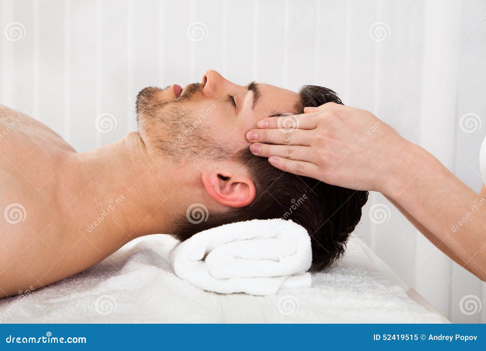 Man getting spa treatment stock image. Image of beautiful - 52419515