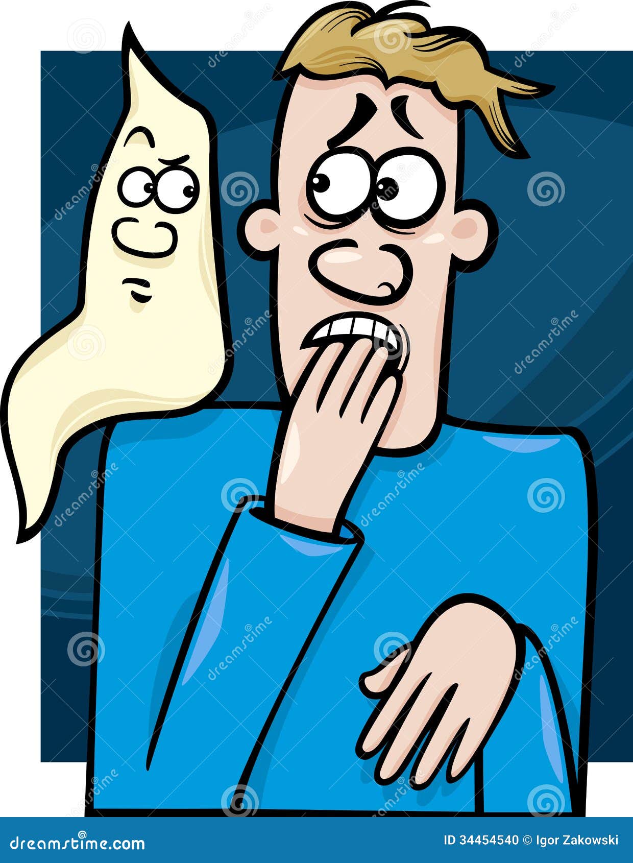 Man and Ghost Cartoon Illustration Stock Vector - Illustration of ...