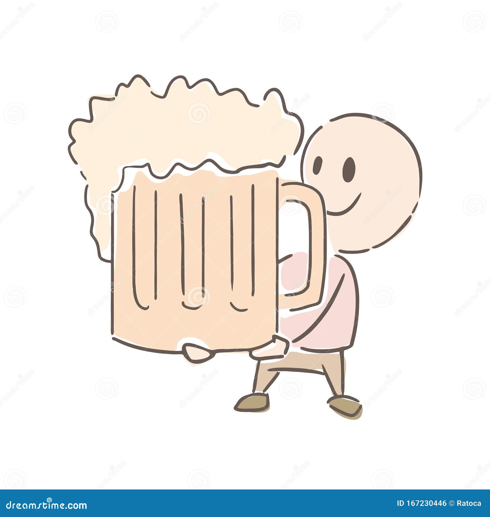 Man with giant beer stock vector. Illustration of juice - 167230446