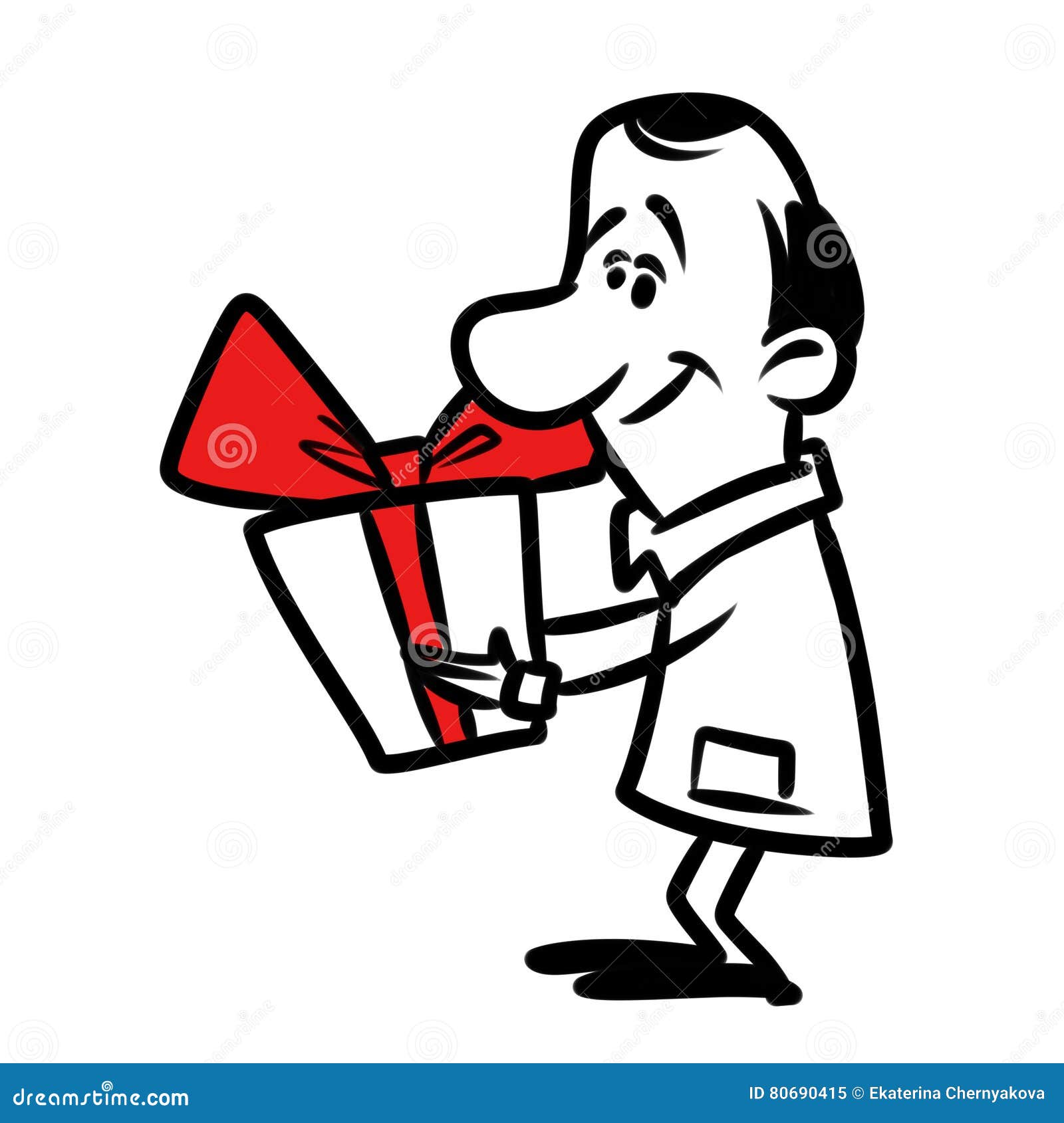 Man gift cartoon stock illustration. Illustration of celebration - 80690415