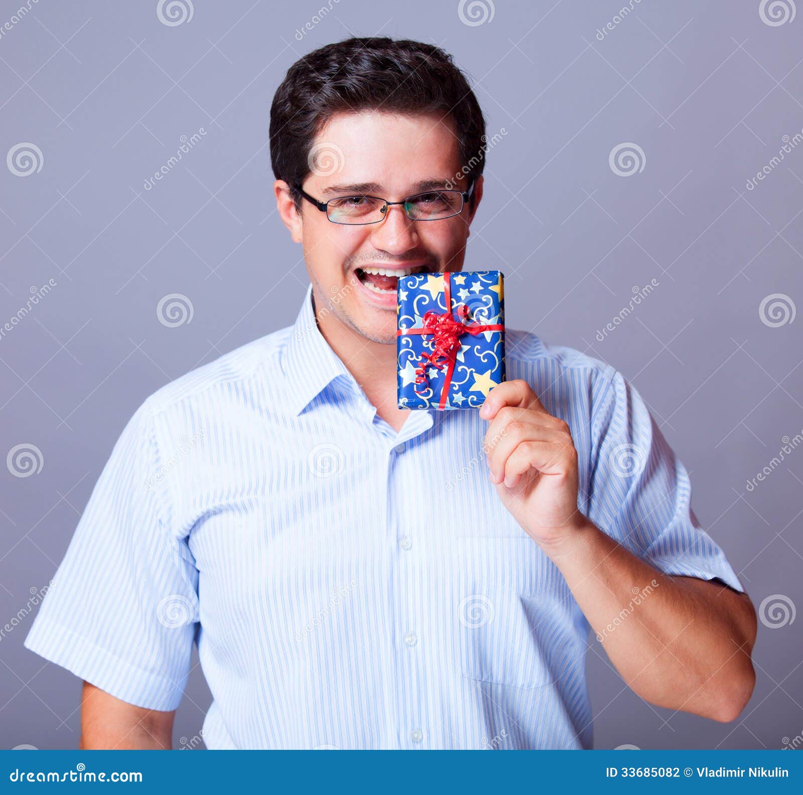 Man with gift. stock photo. Image of formal, beauty, give - 33685082