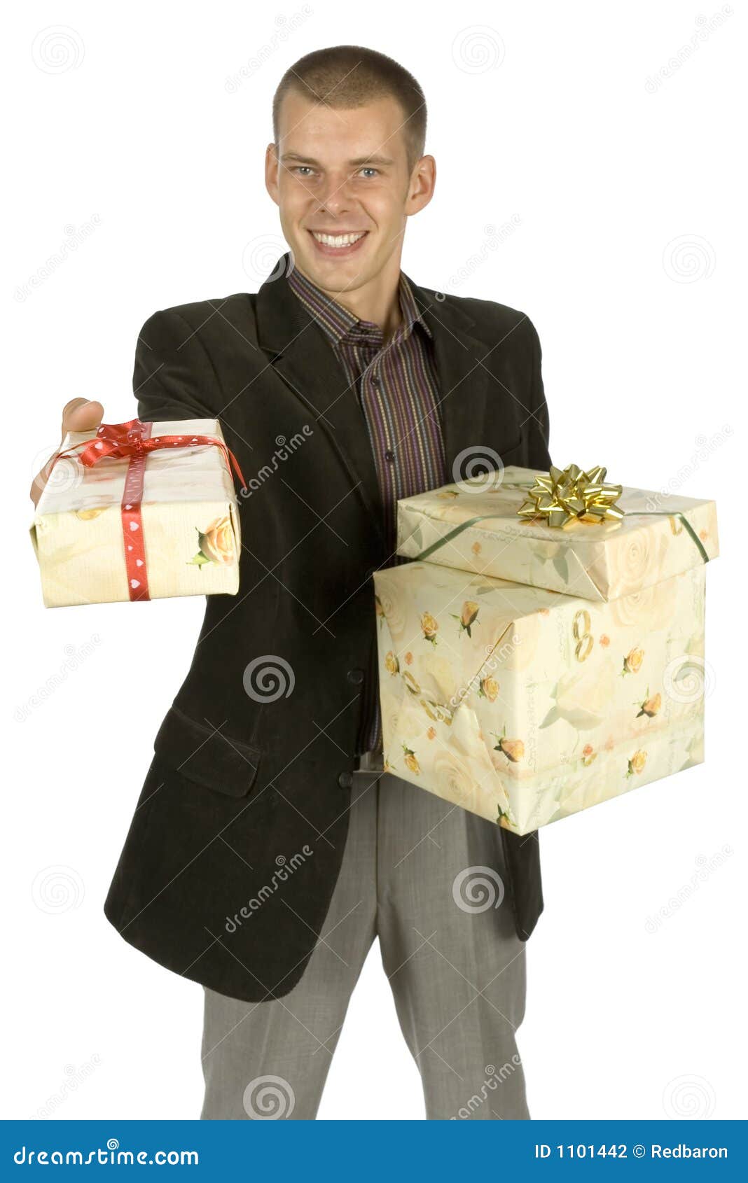 Man with gifts stock photo. Image of manager, isolated - 1101442