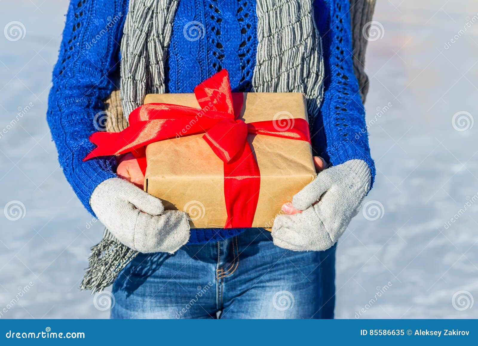 Man and Girl Hug in the Back with Gift in Their Hands Stock Image ...