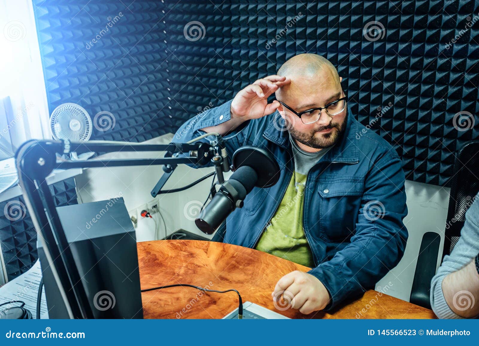 Man Gives Interview in Radio Studio Stock Image - Image of production ...