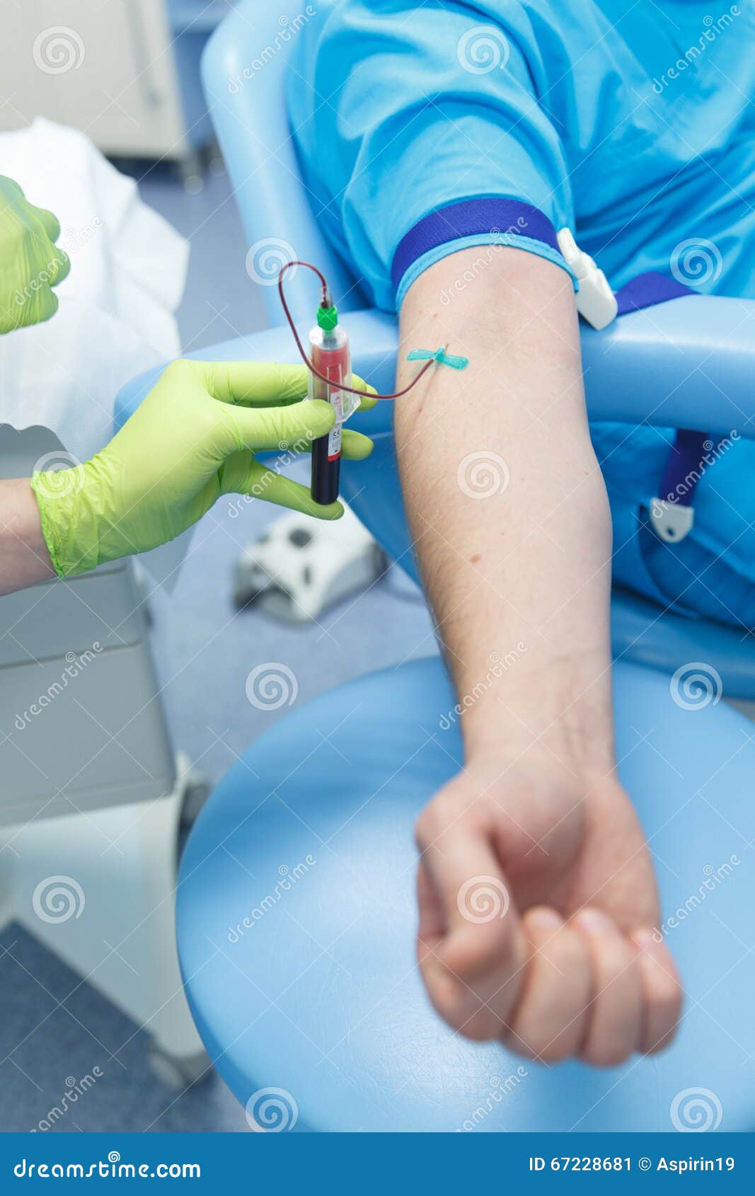 Man Giving Blood Donation with Syringe Stock Image - Image of careful ...