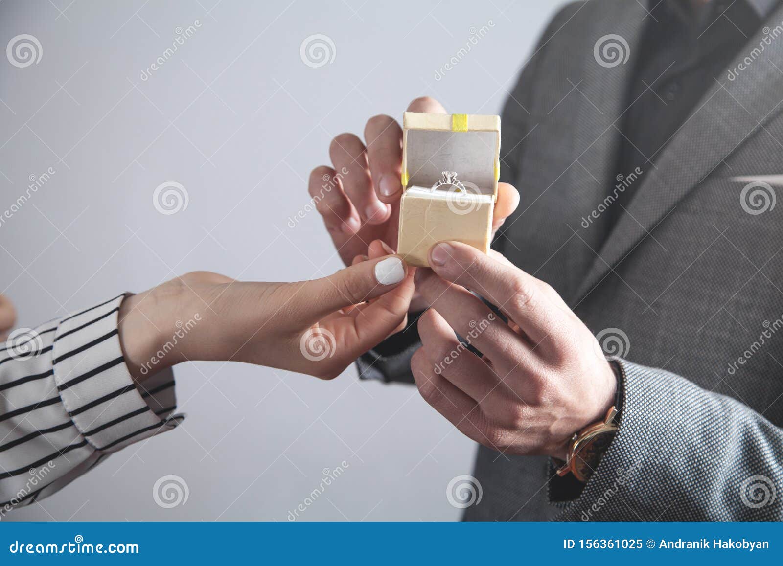 Man Giving a Box with Wedding Ring Stock Image - Image of holding, ring ...