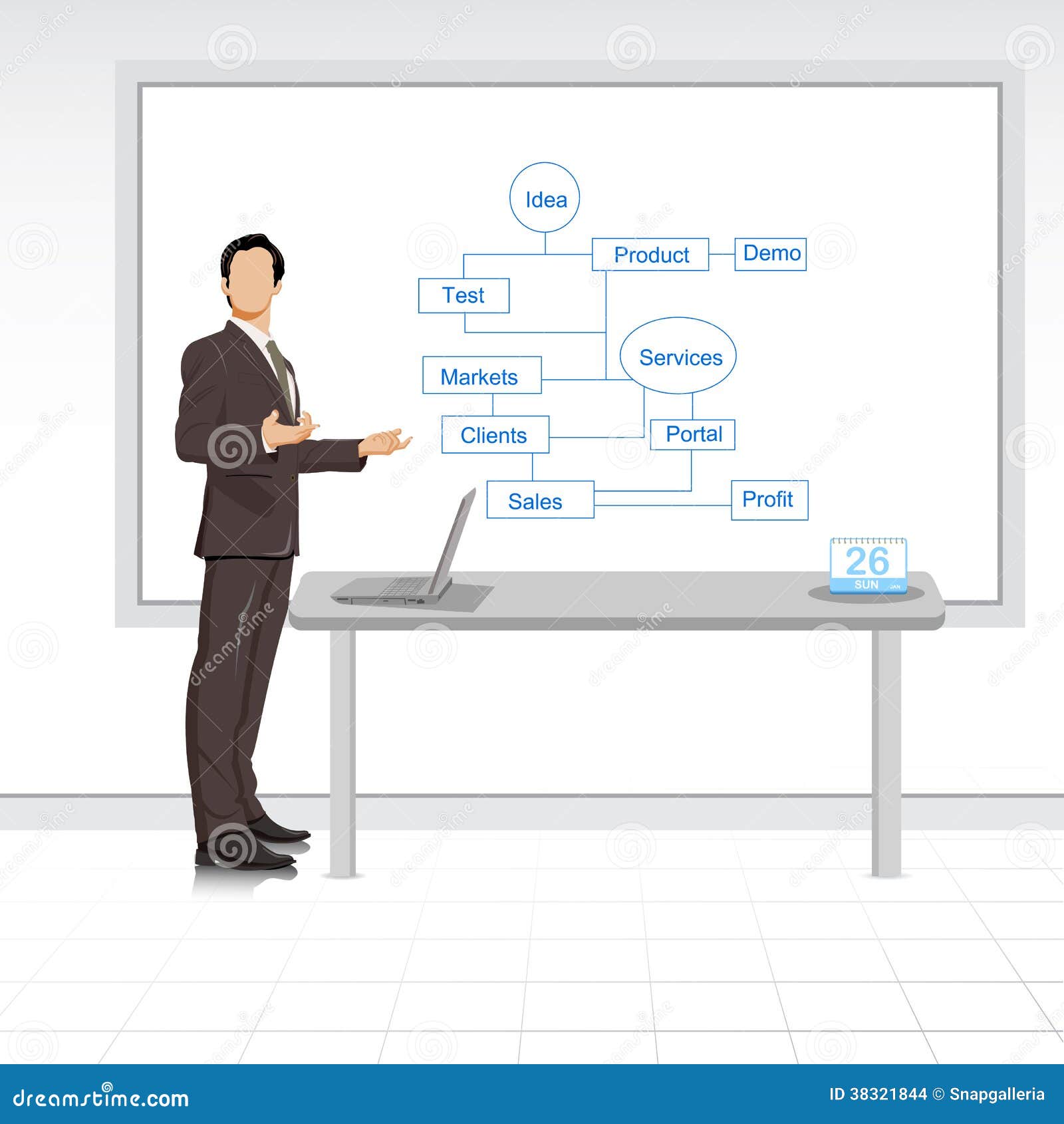 Man Giving Business Presentation Stock Vector - Illustration of ...