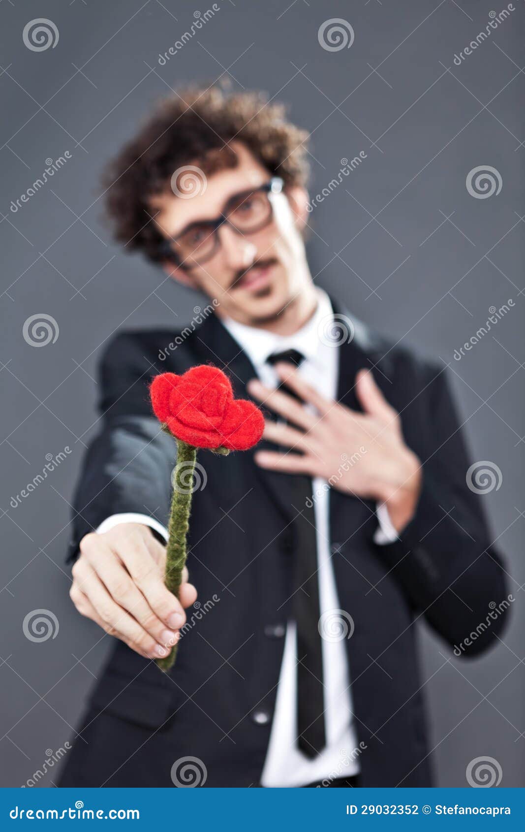 Man giving fabric rose stock photo. Image of bouquet - 29032352