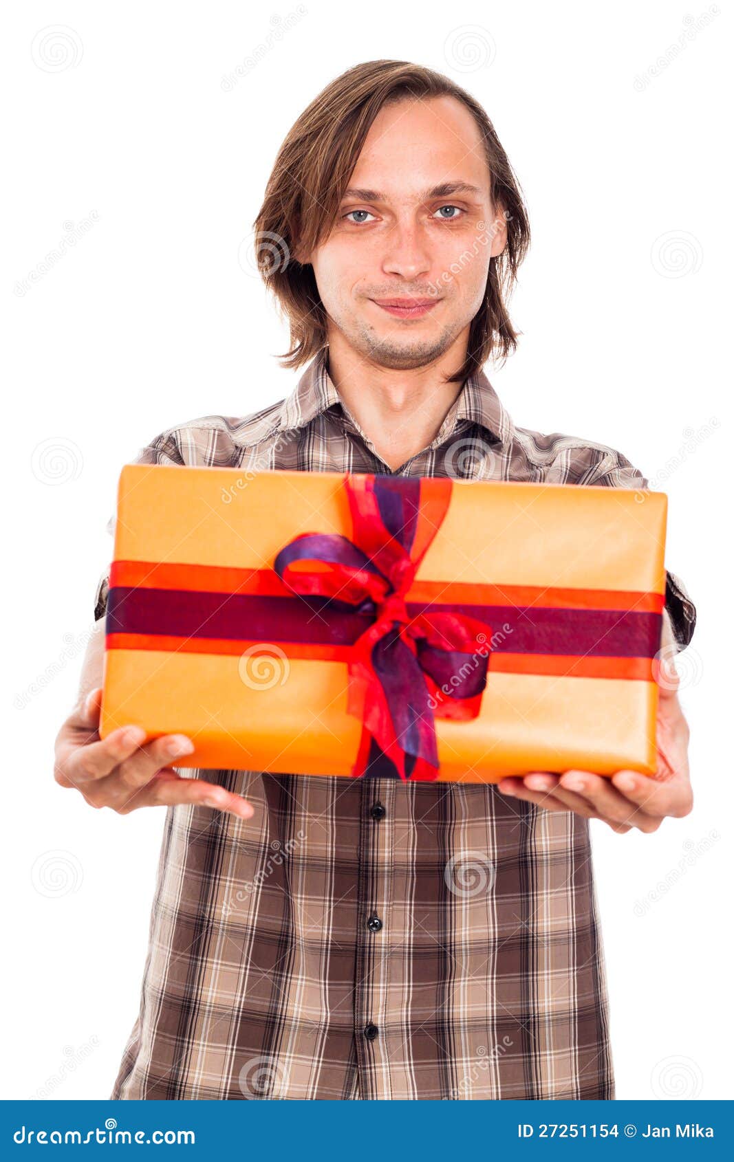 Man giving gift stock photo. Image of showing, celebrate - 27251154