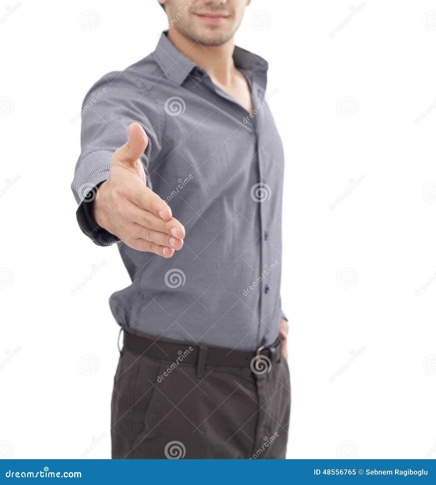 Man Giving Hand for a Handshake Stock Image - Image of gesturing, adult ...