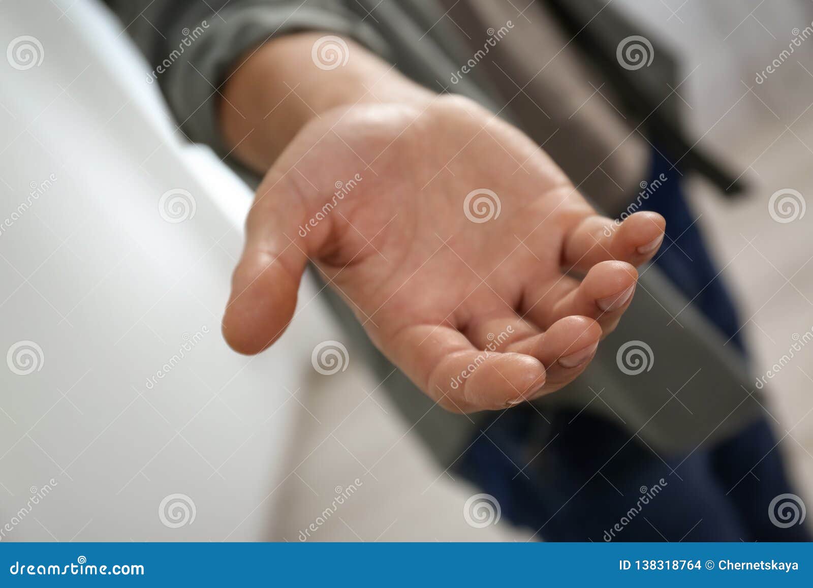 Man Giving Hand To Somebody, Closeup. Stock Photo - Image of open ...