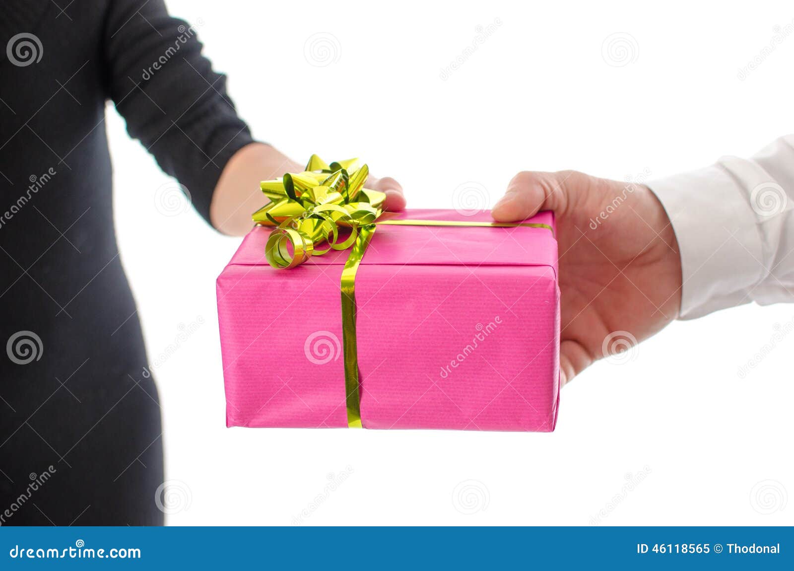 Man Giving a Present To a Woman Stock Image - Image of couple ...