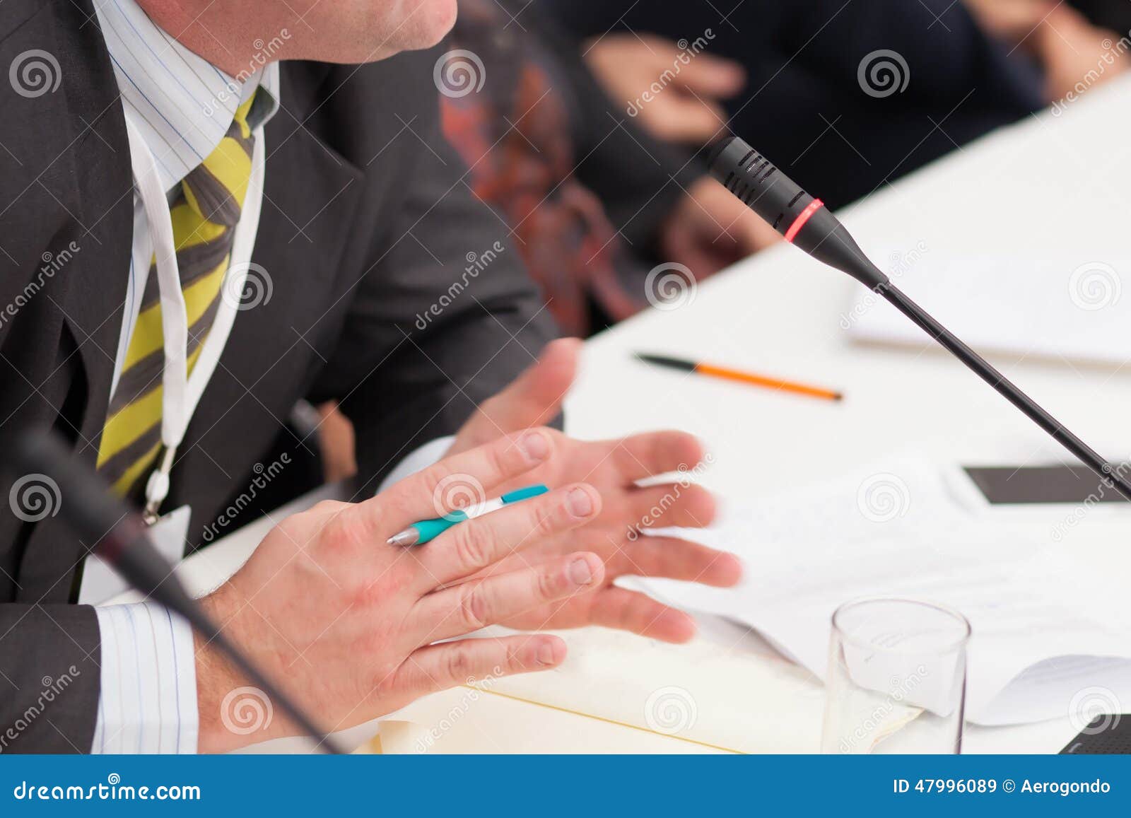 Man Giving Presentation at Conference Stock Image - Image of contract ...