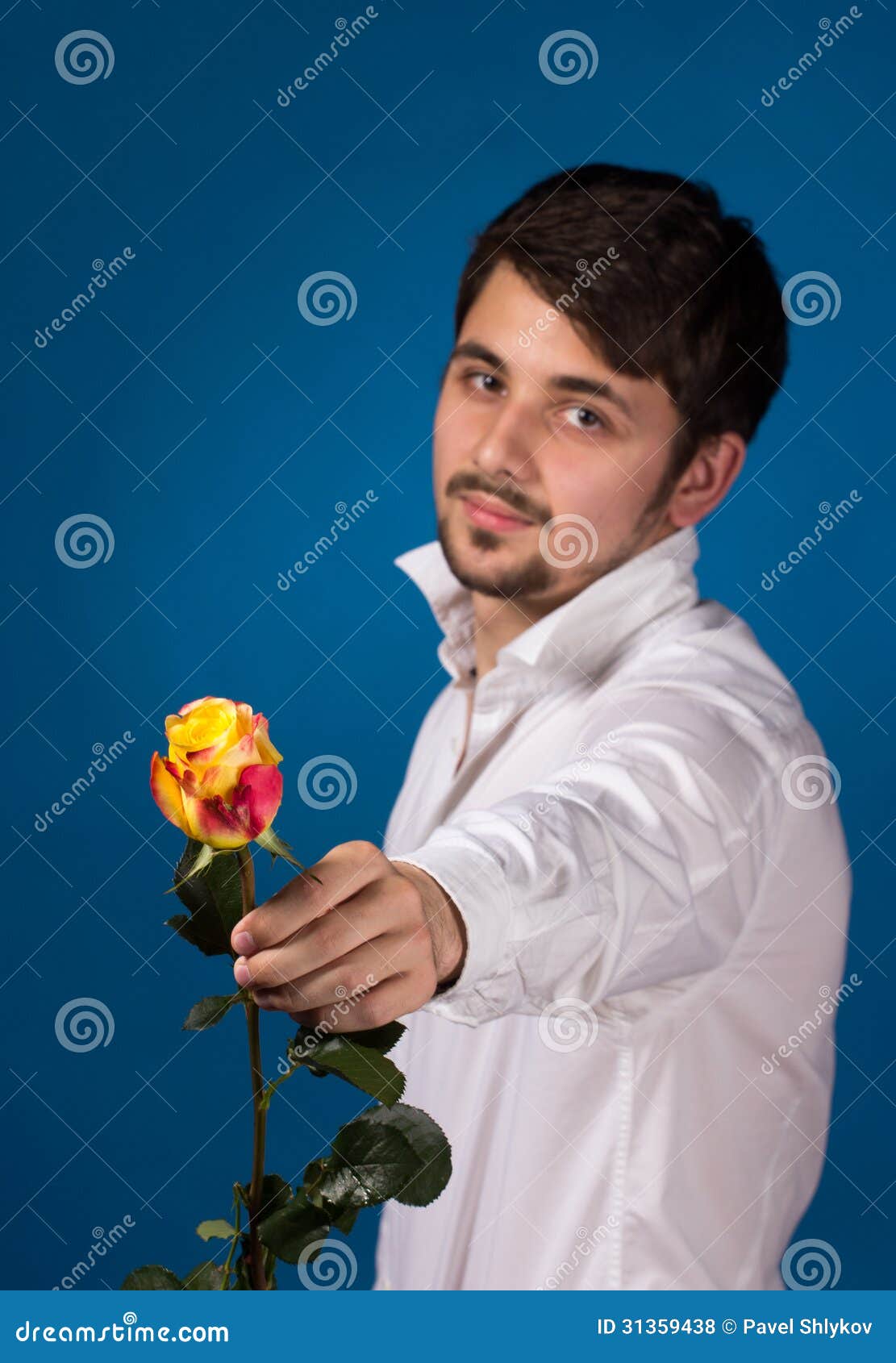 Man giving the red roses stock photo. Image of laughing - 31359438