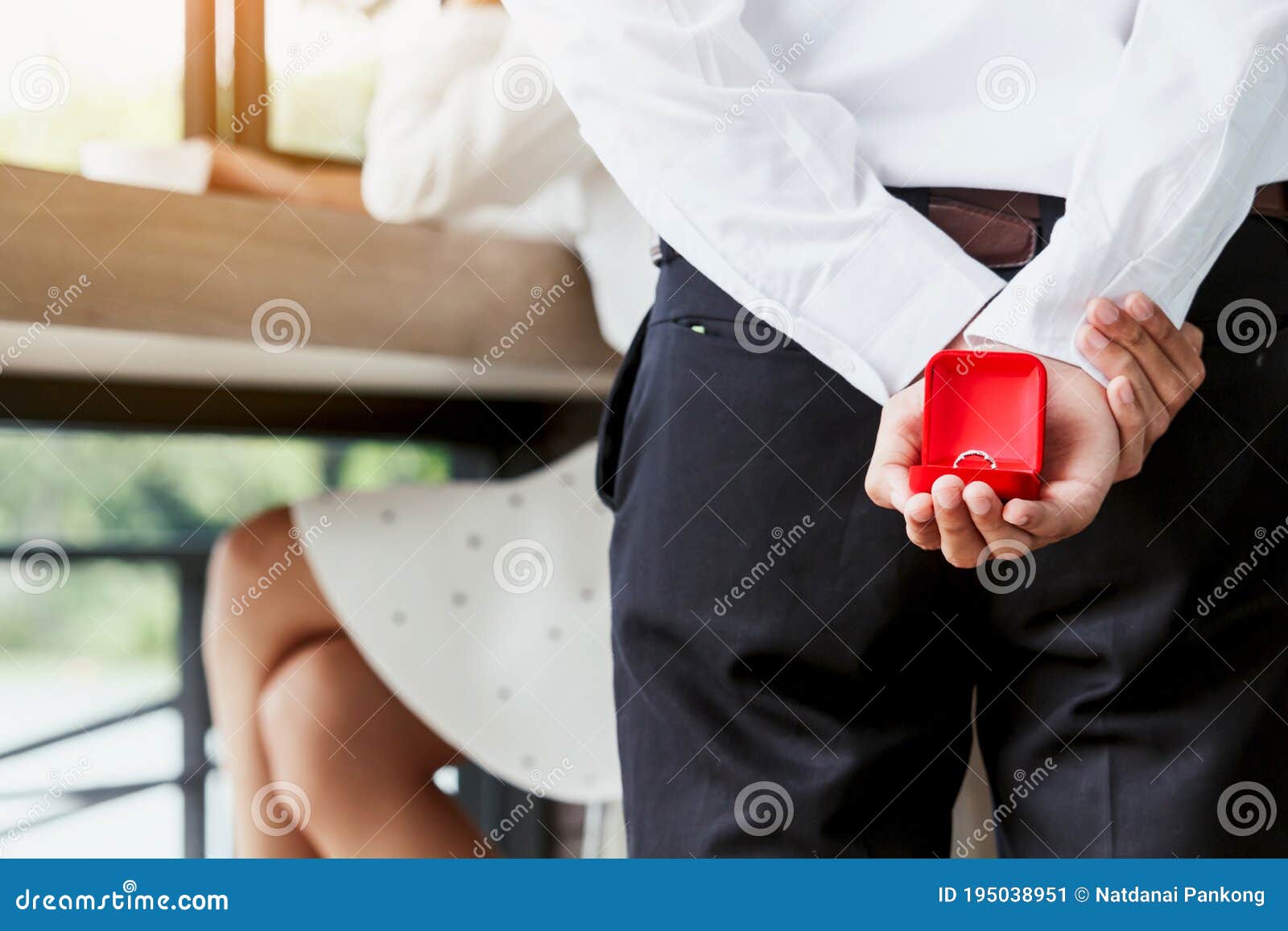 Man Giving a Ring for Gift To a Female Stock Image - Image of caucasian ...