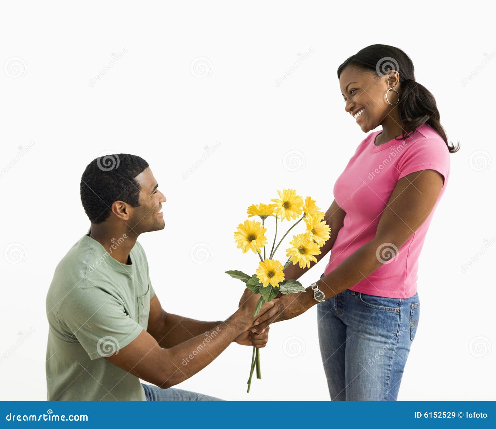 Man Giving Woman Flowers. Royalty Free Stock Images - Image: 6152529 Man Giving Woman Flowers. Royalty Free Stock Images - Image: 6152529