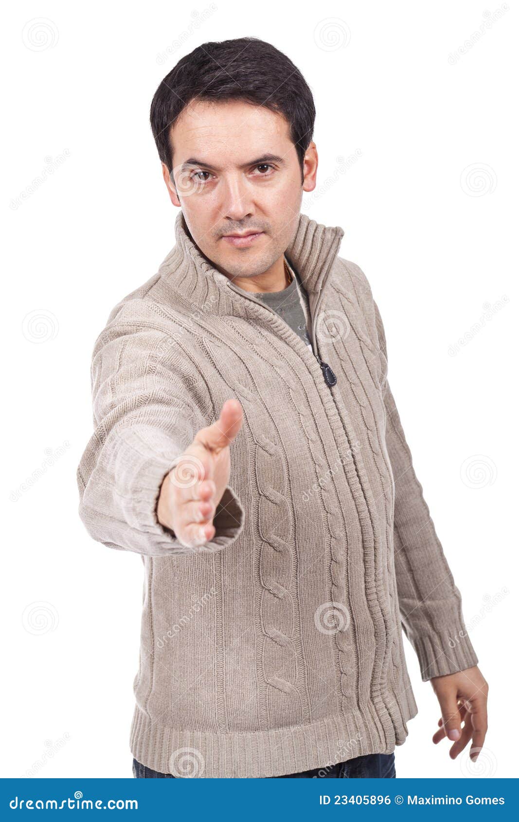 Man Giving You a Hand Shake Stock Photo - Image of space, smile: 23405896