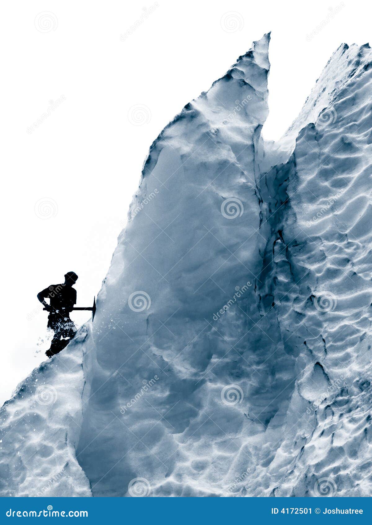 Man on glacier stock image. Image of glacier, silhouette - 4172501