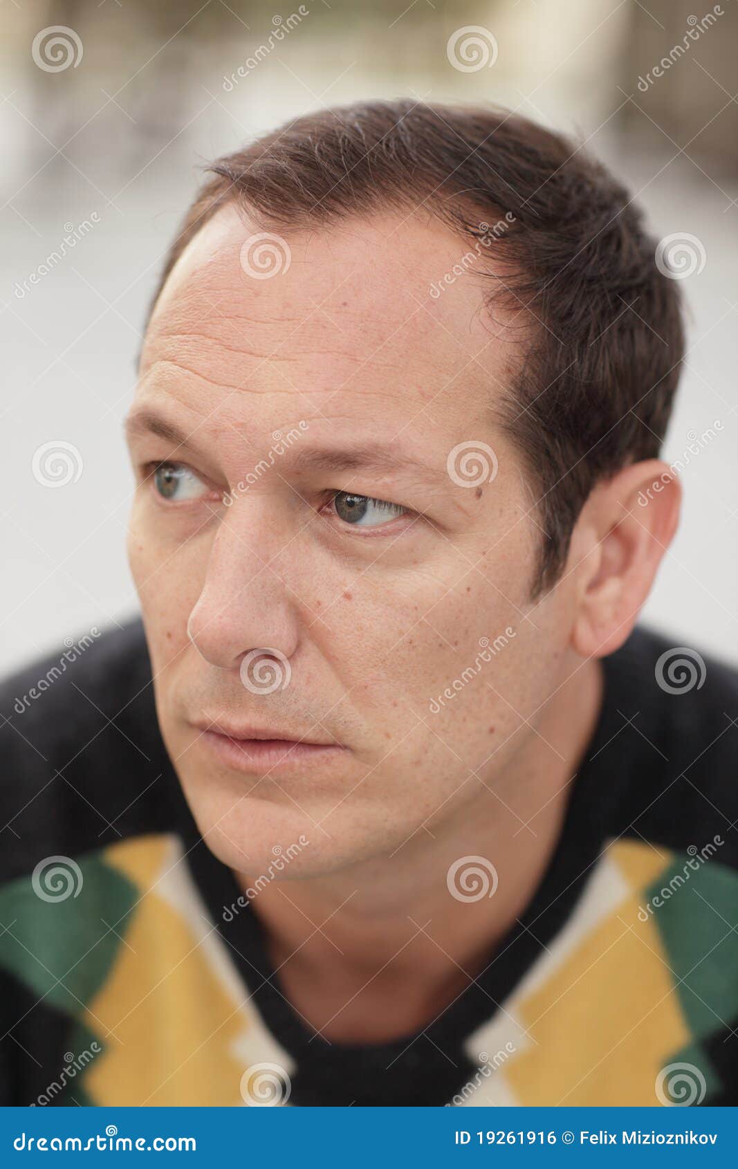 Man glancing away stock photo. Image of receding, balding - 19261916