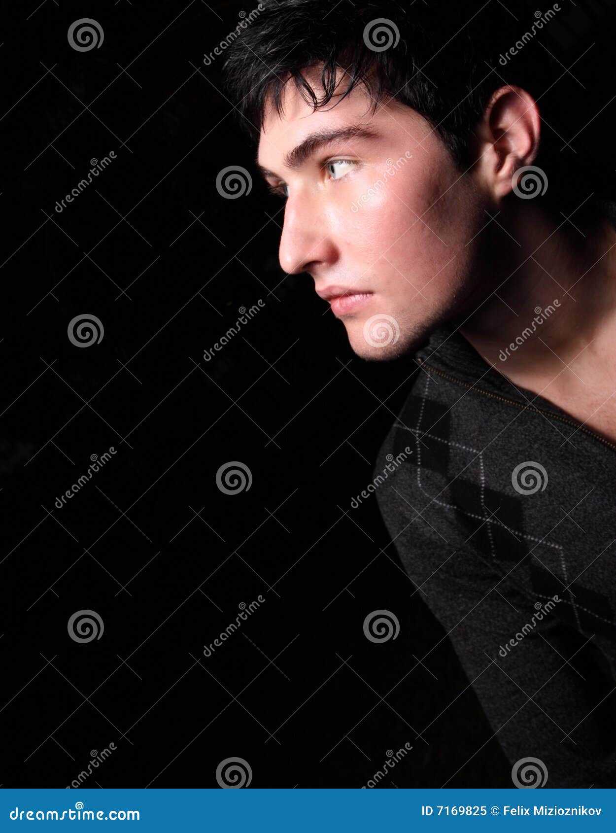 Man glancing away stock image. Image of male, profile - 7169825