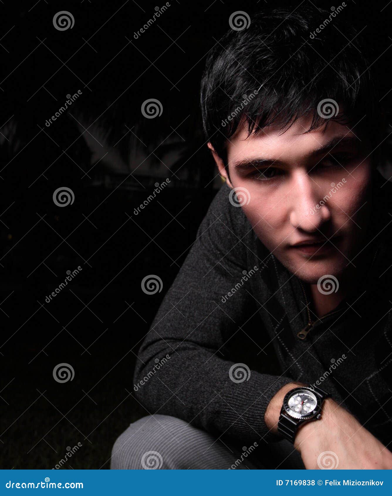 Man glancing away stock photo. Image of posing, model - 7169838