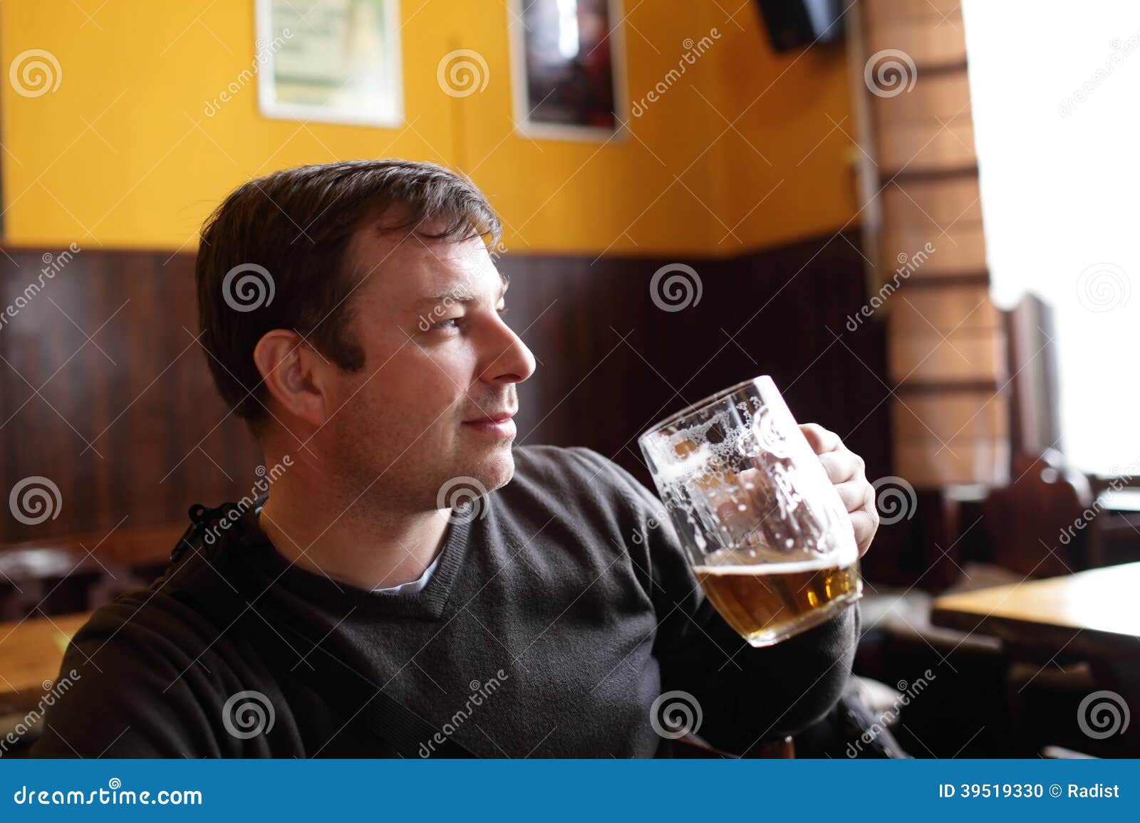 Man with glass of beer stock photo. Image of beer, alcohol - 39519330