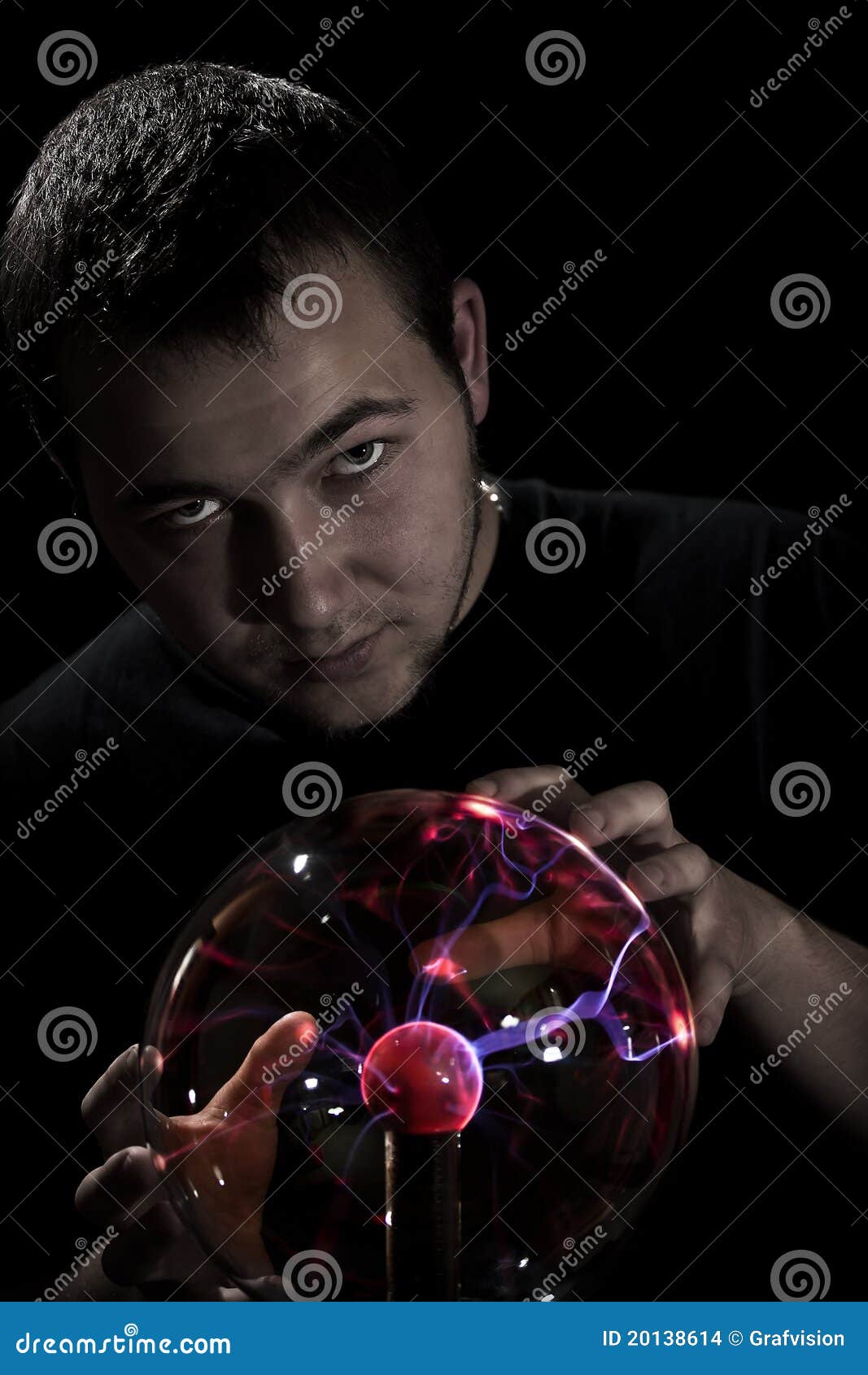 Man and glass sphere stock photo. Image of future, occultism - 20138614