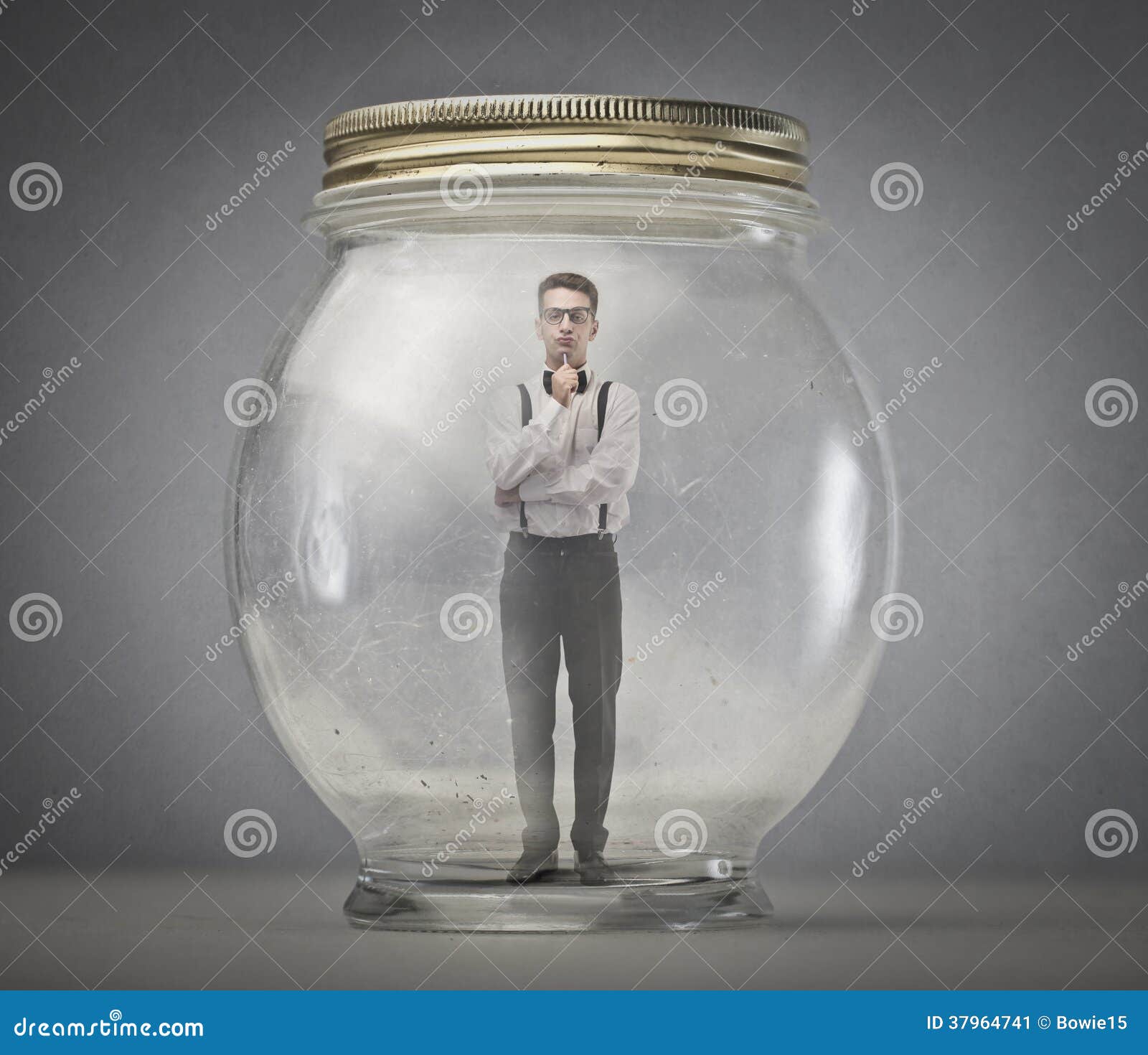 Man in a glass stock image. Image of think, closed, work - 37964741