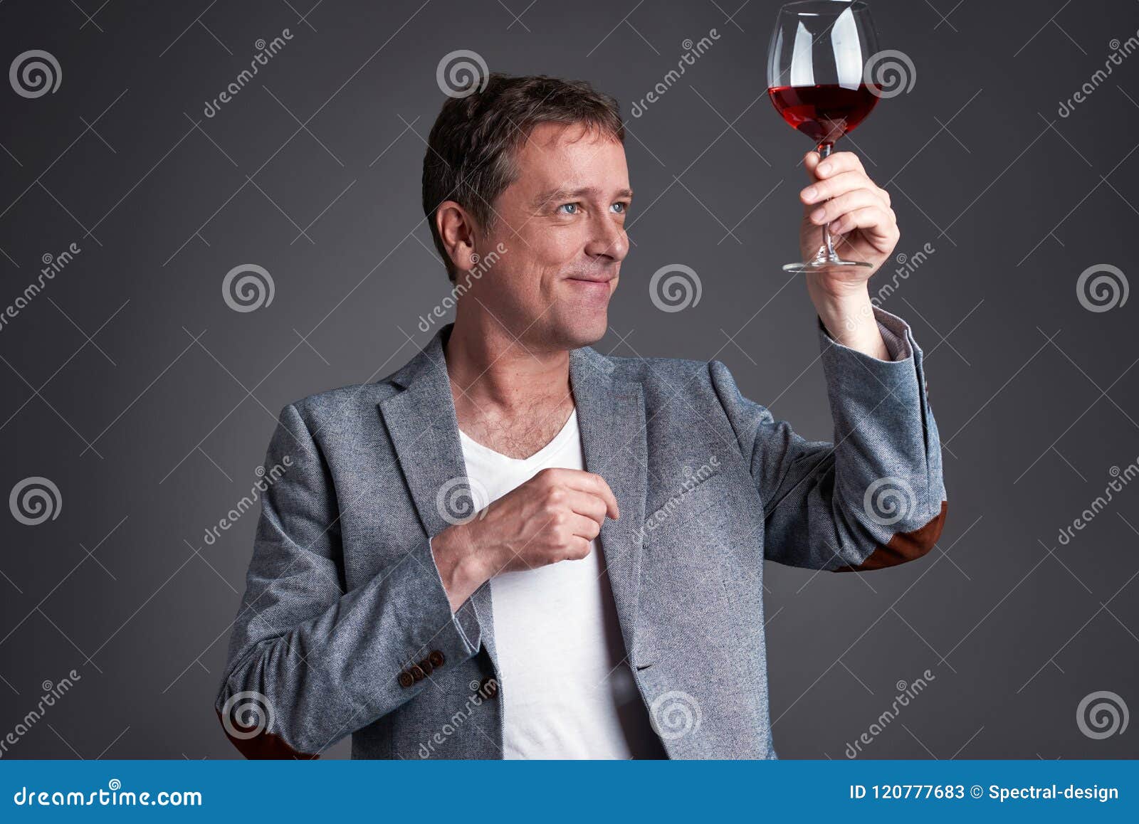 Man with glass of wine stock image. Image of scented - 120777683