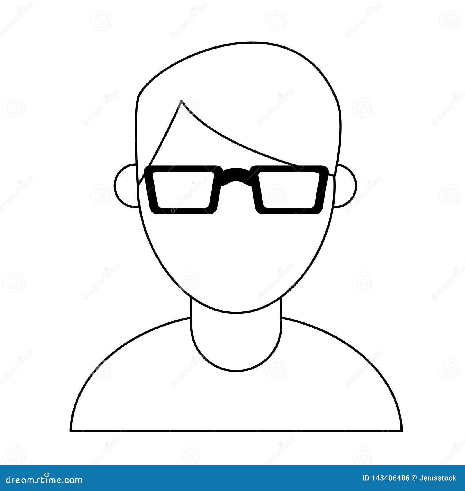 Man Faceless Avatar Line Icon. Default Profile Vector Illustration ...