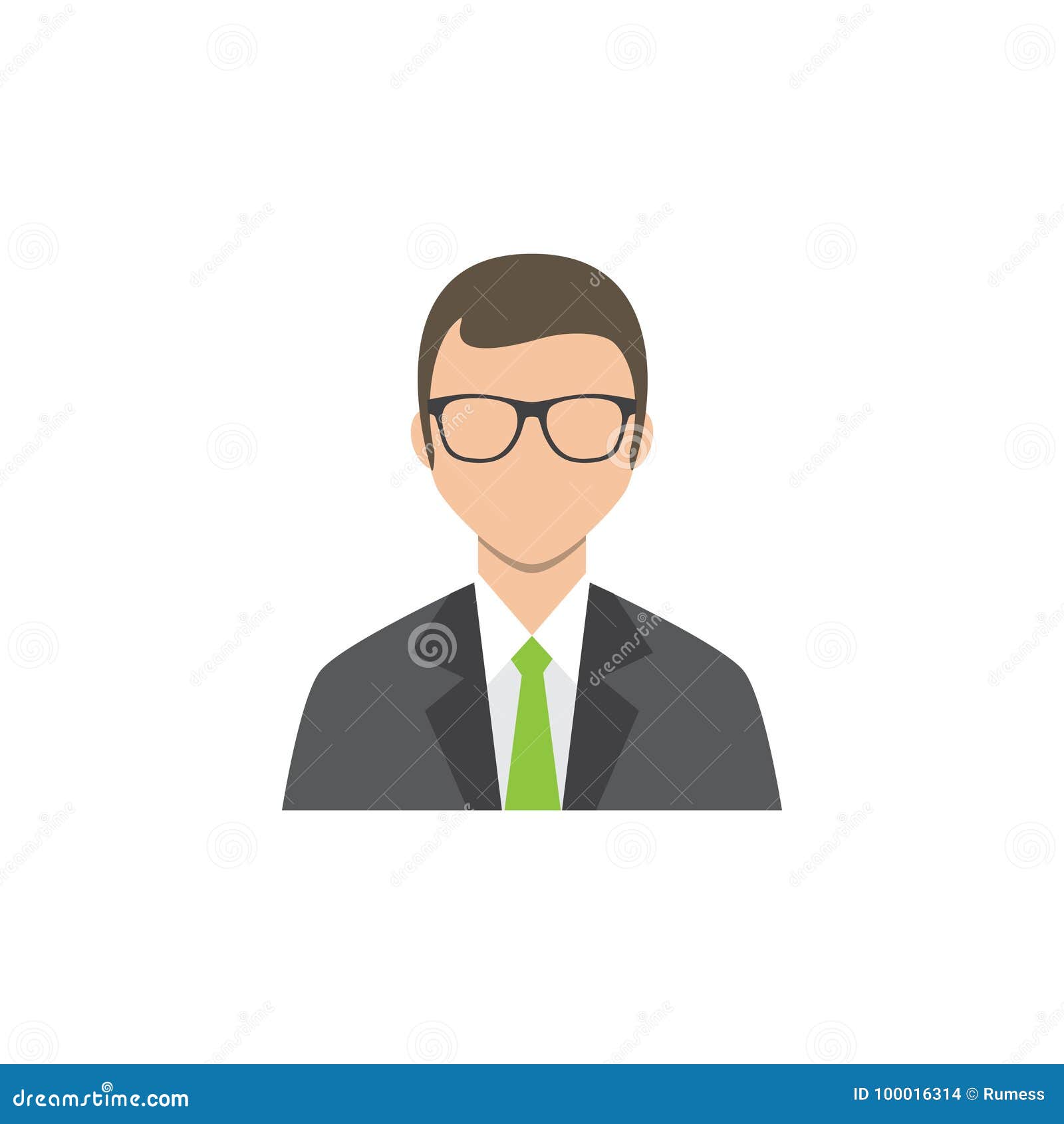 Man with glasses icon stock vector. Illustration of glasses - 100016314