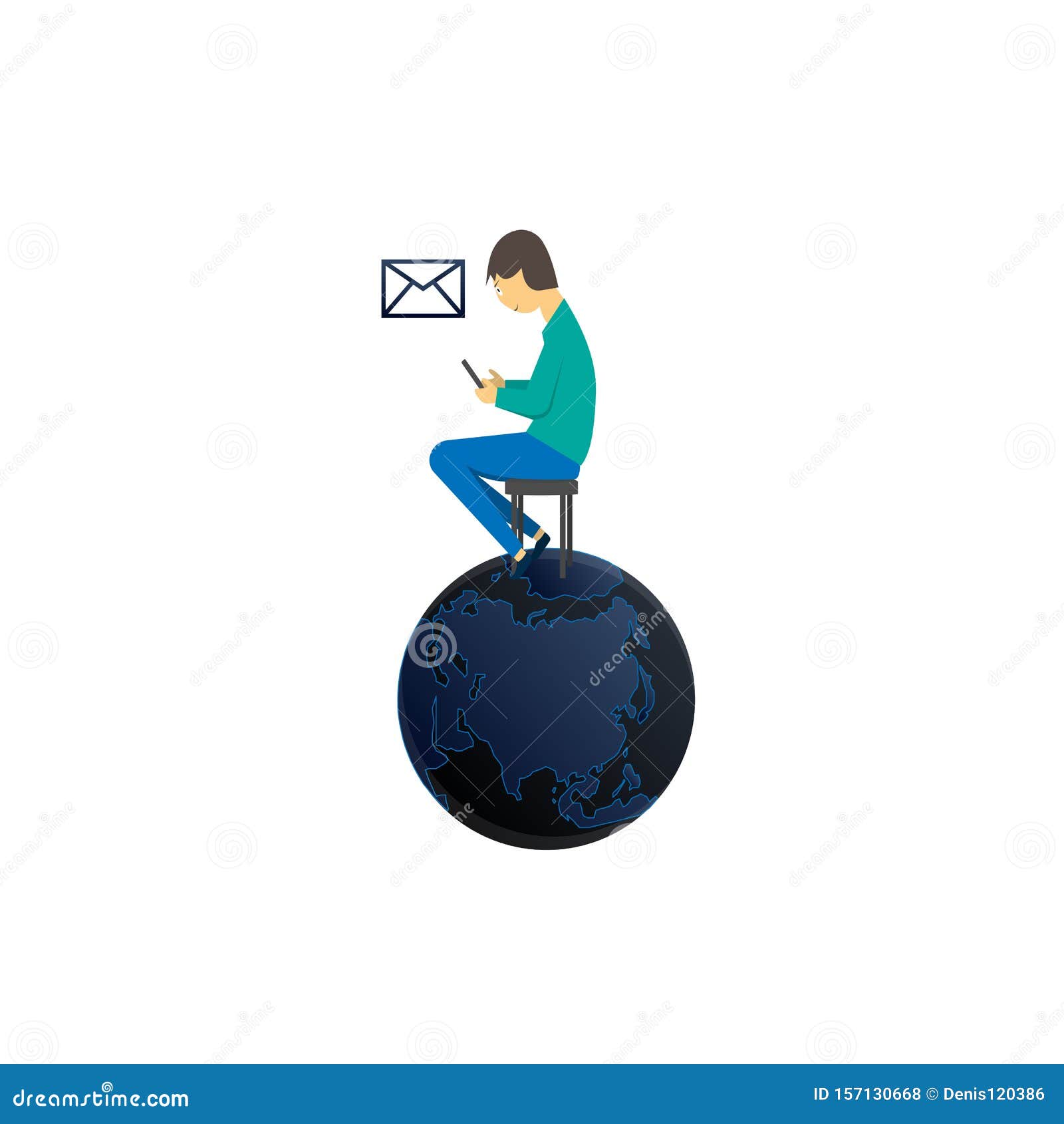 Internet person stock vector. Illustration of communication - 157130668