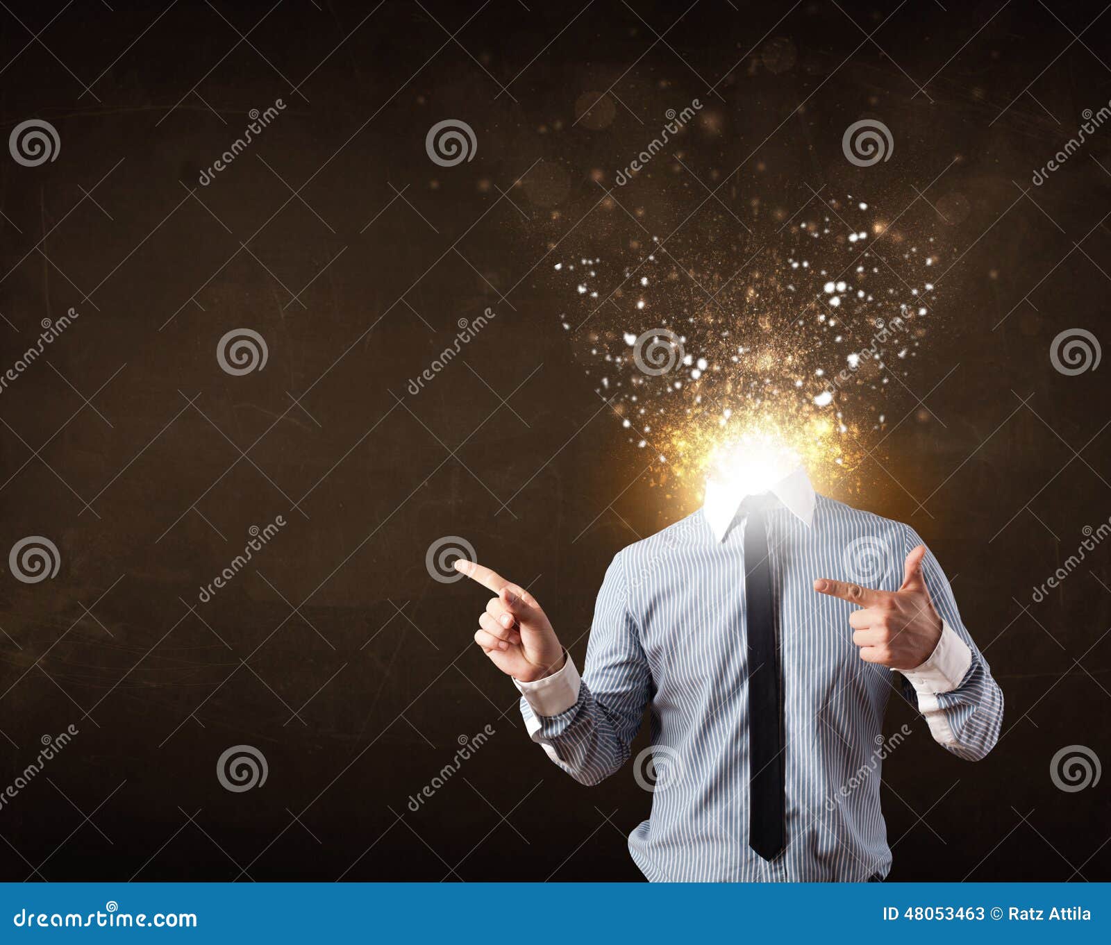 Man with Glowing Exploding Head Stock Image - Image of burst, bomb ...