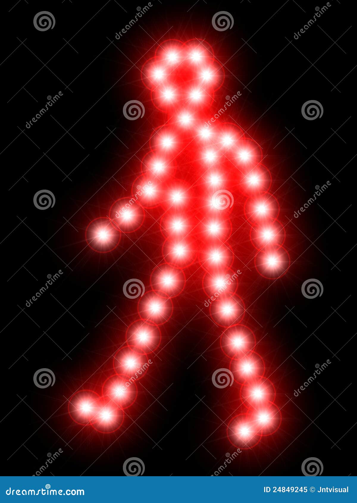 Man of Glowing Red Lights stock illustration. Illustration of sparkling ...