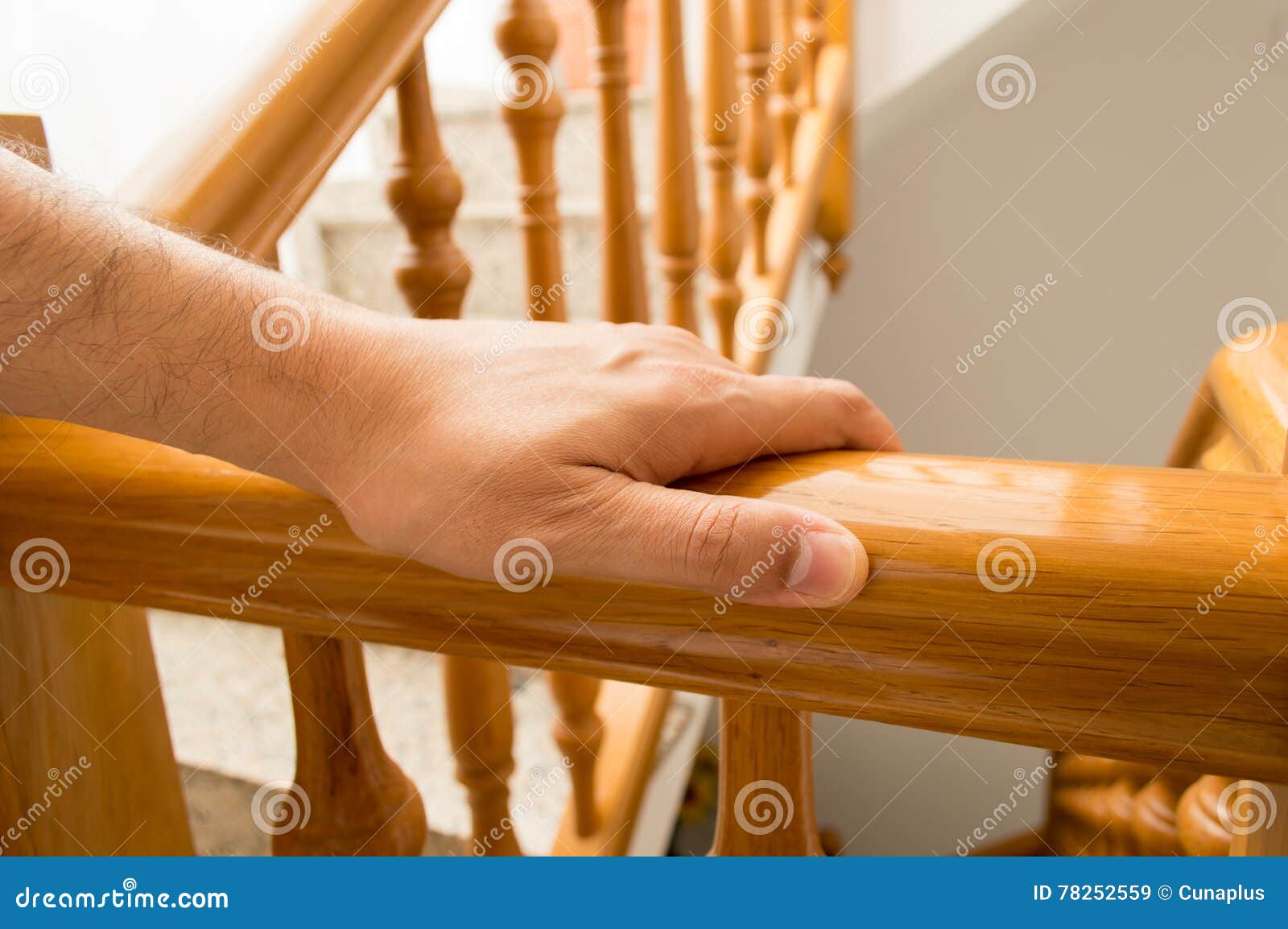Man go downstairs at home stock image. Image of concept - 78252559