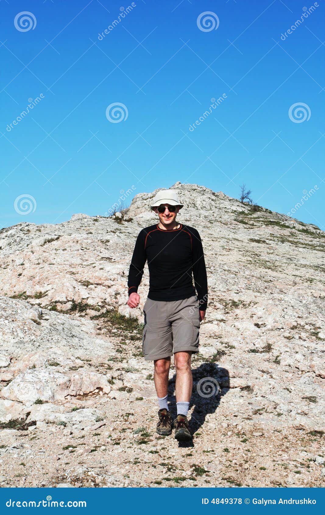 Man go up stock photo. Image of sports, rock, trekking - 4849378