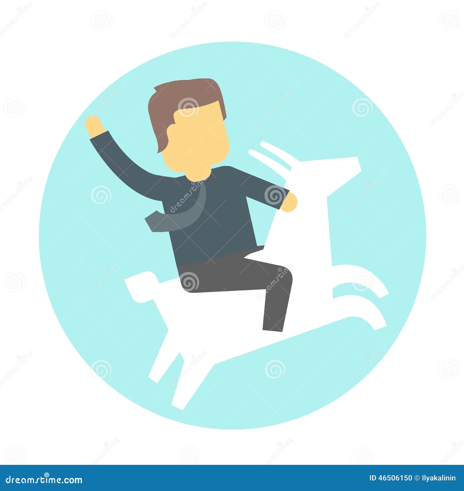 Man on goat. stock vector. Illustration of goat, optimist - 46506150