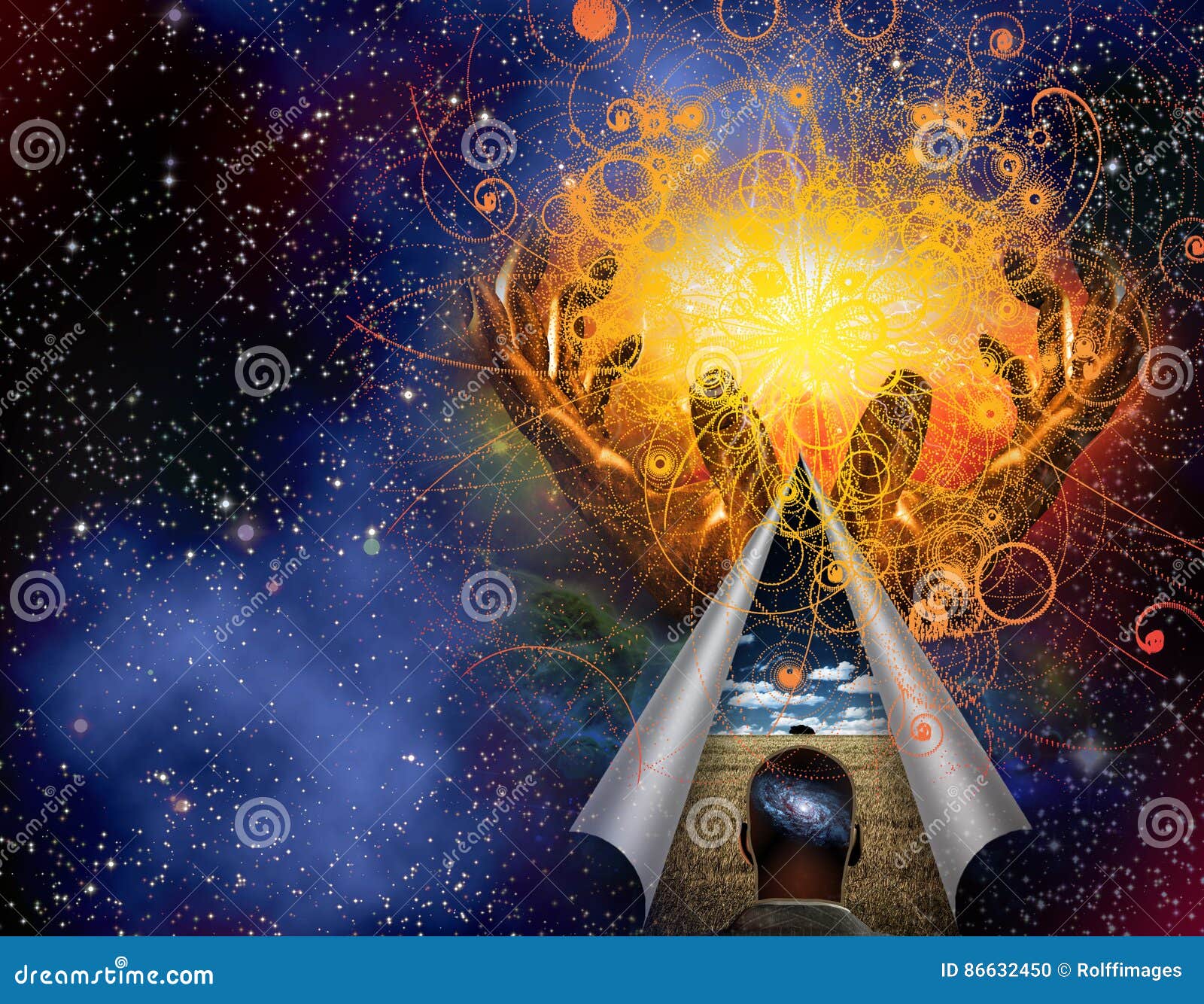 Man and God stock illustration. Illustration of guide - 86632450