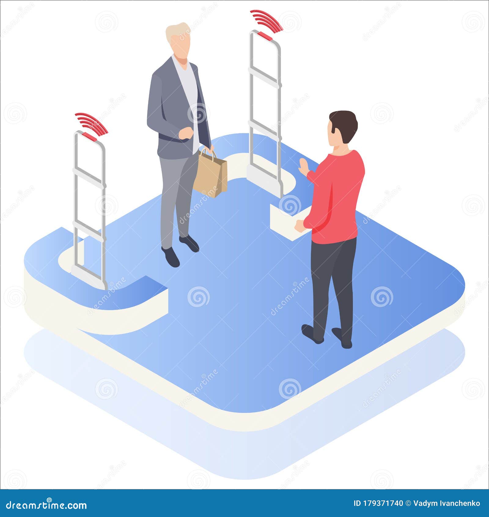 Man Goes through Anti-theft Sensor Gates. System Reports Theft ...