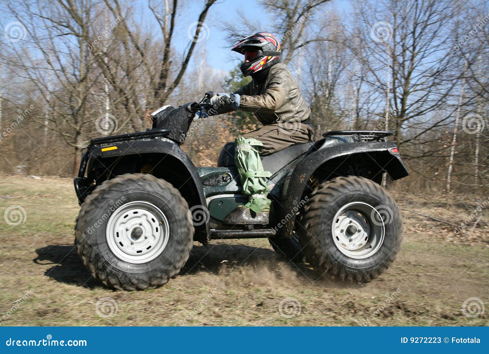 The Man Goes on ATV in the Spring Stock Image - Image of recreational ...