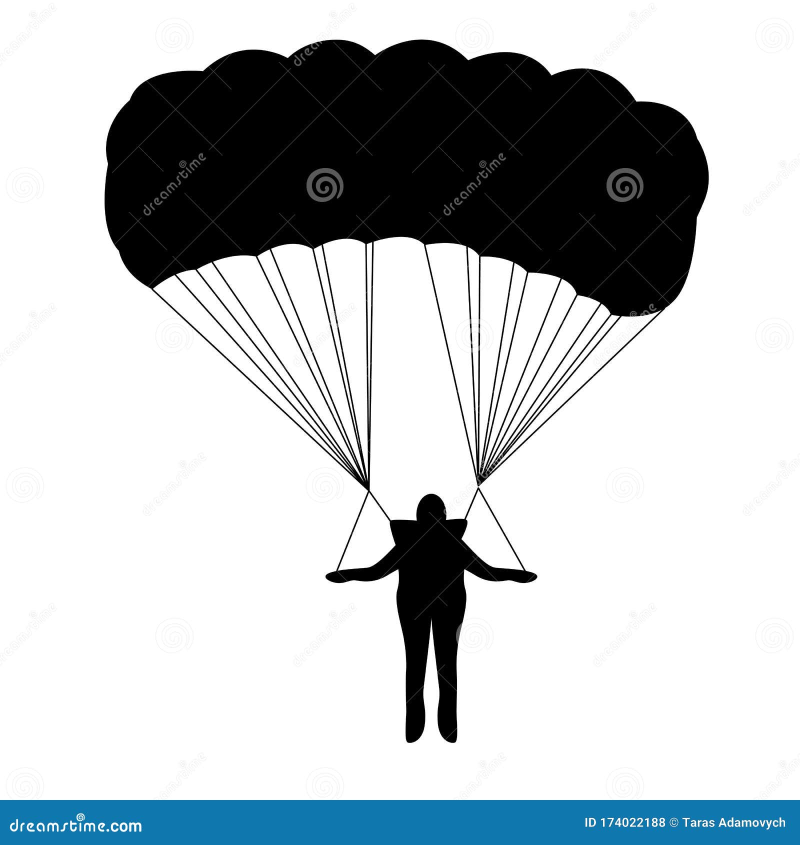 Man Goes Down on a Parachute, Vector Illustration Stock Vector ...