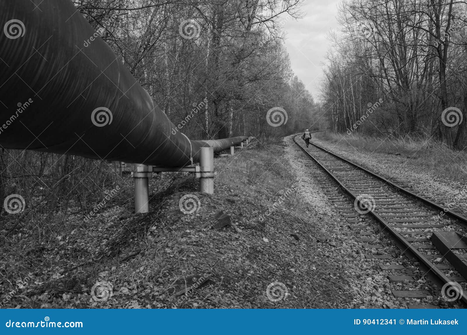 The Man Goes Off the Rails Far Away Stock Image - Image of nature ...