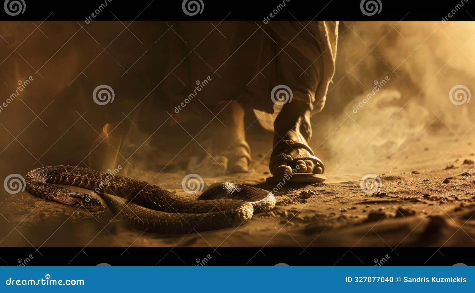 Man Goes Over the Snake. Generative AI. Stock Illustration ...