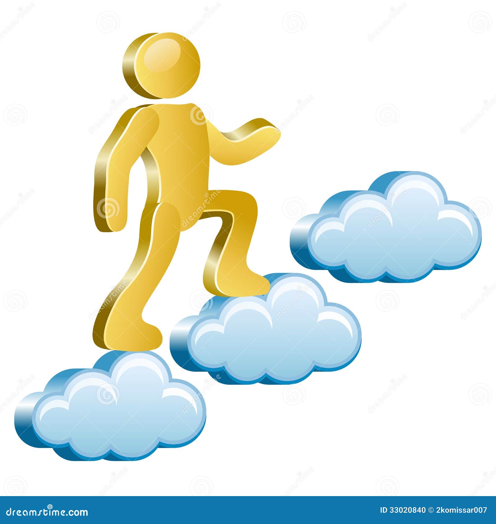 Man goes up stock vector. Illustration of isometric, forward - 33020840