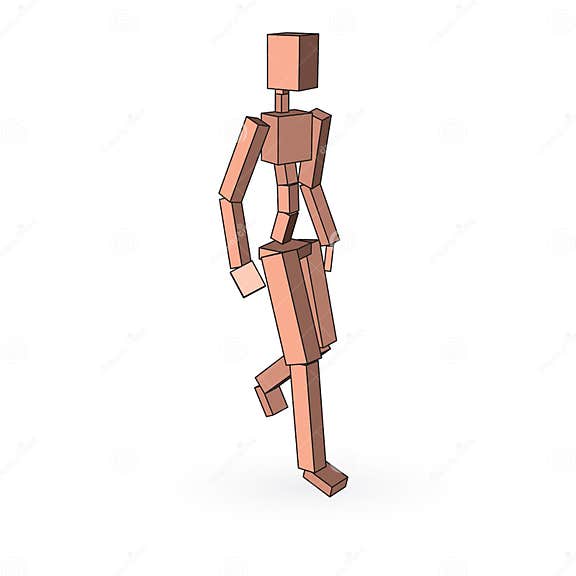 The Man Goes on a White Background. Raster Stock Illustration ...