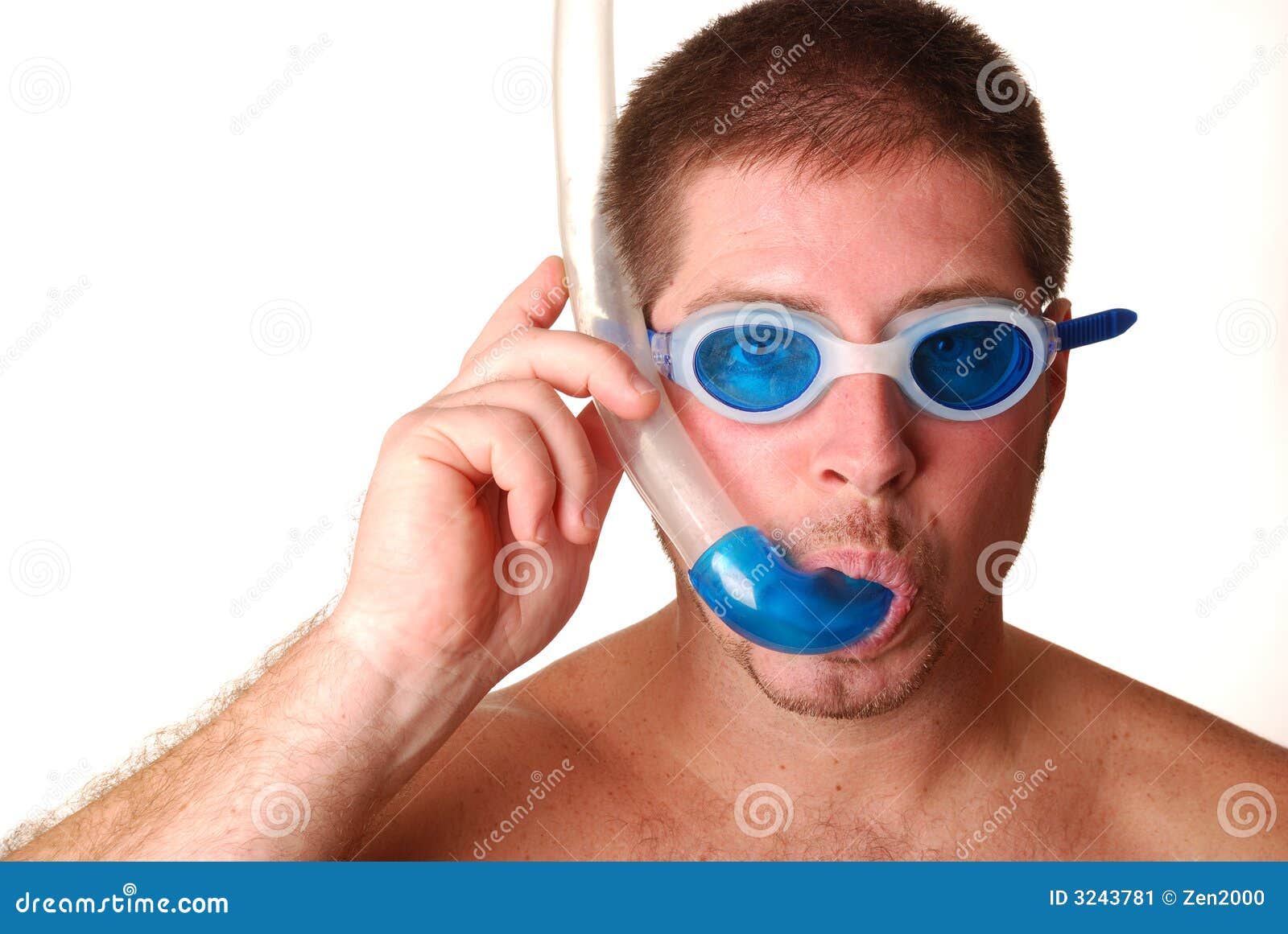 Man with Goggles and Snorkle Stock Image - Image of adult, people: 3243781
