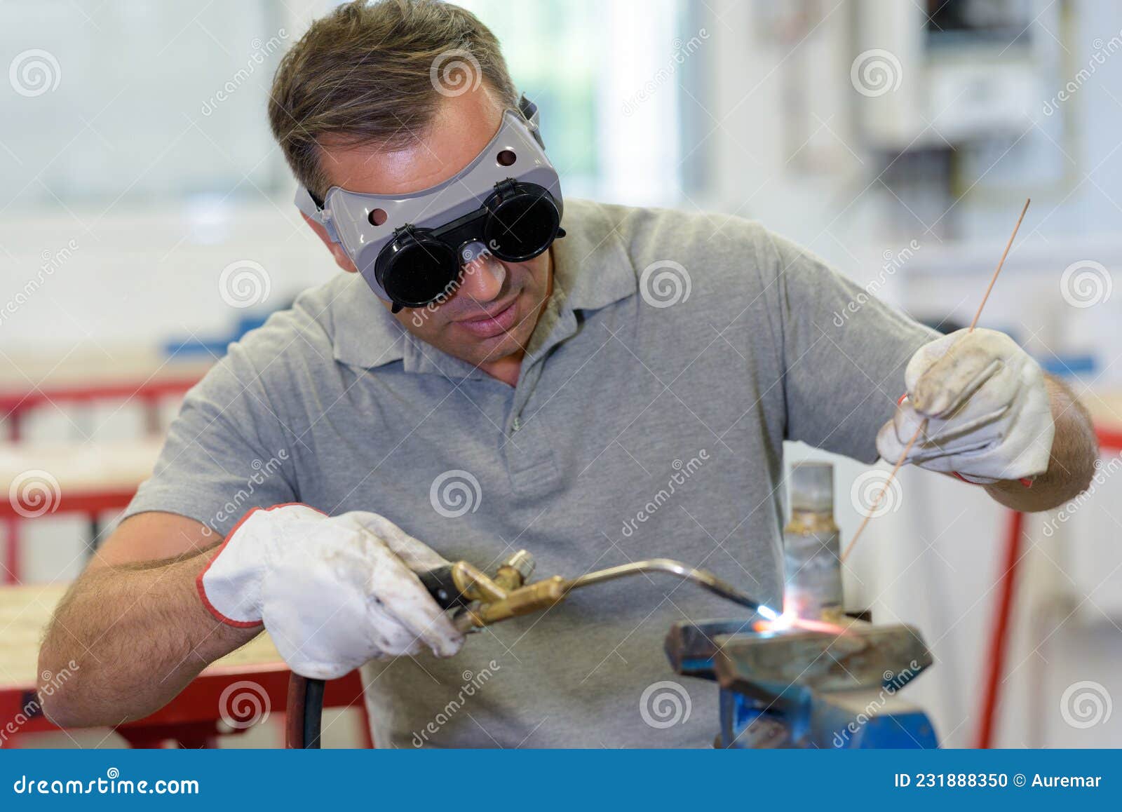 Man with Goggles in Workplace Stock Photo - Image of face, work: 231888350