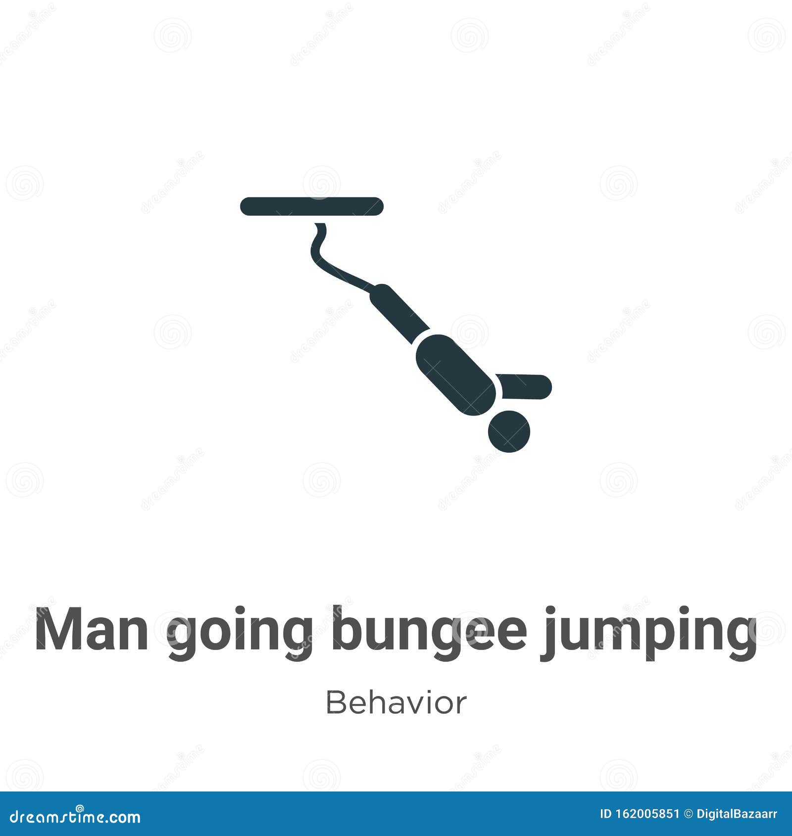 Man Going Bungee Jumping Vector Icon on White Background Stock Vector ...